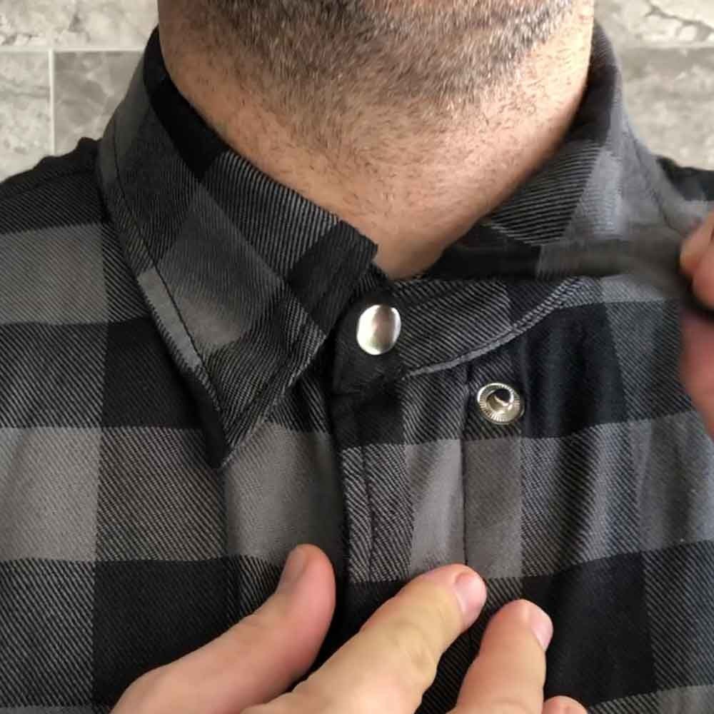 Camisa Kevlar® Hombre Gris/Negro | Themotos.cl